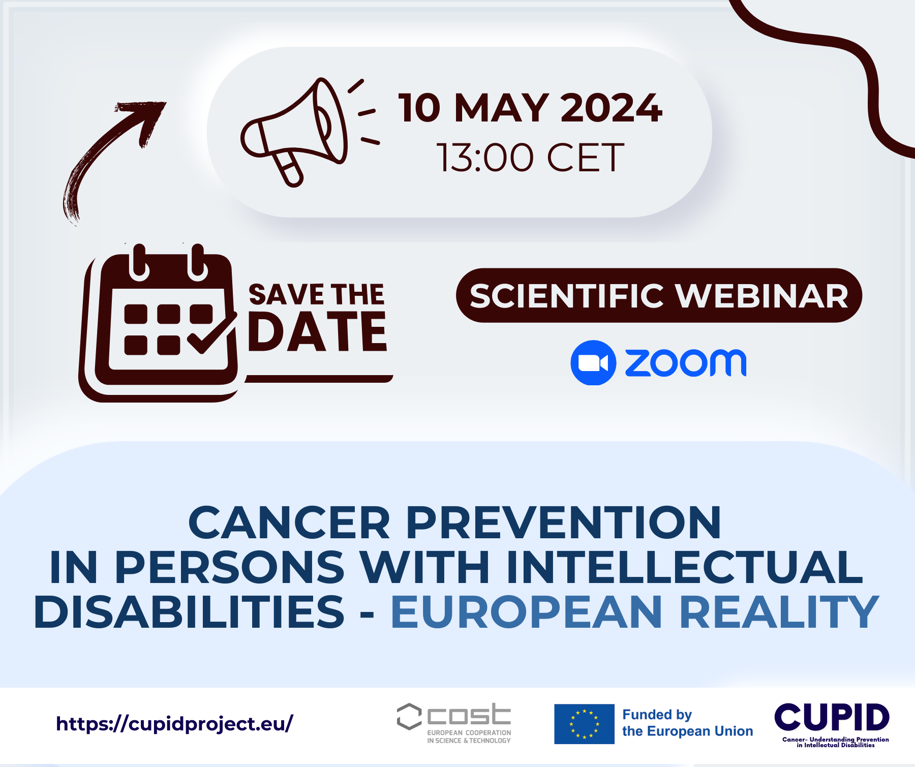 Invitation scientific webinar May 10th "Save the date" - CUPID PROJECT ...